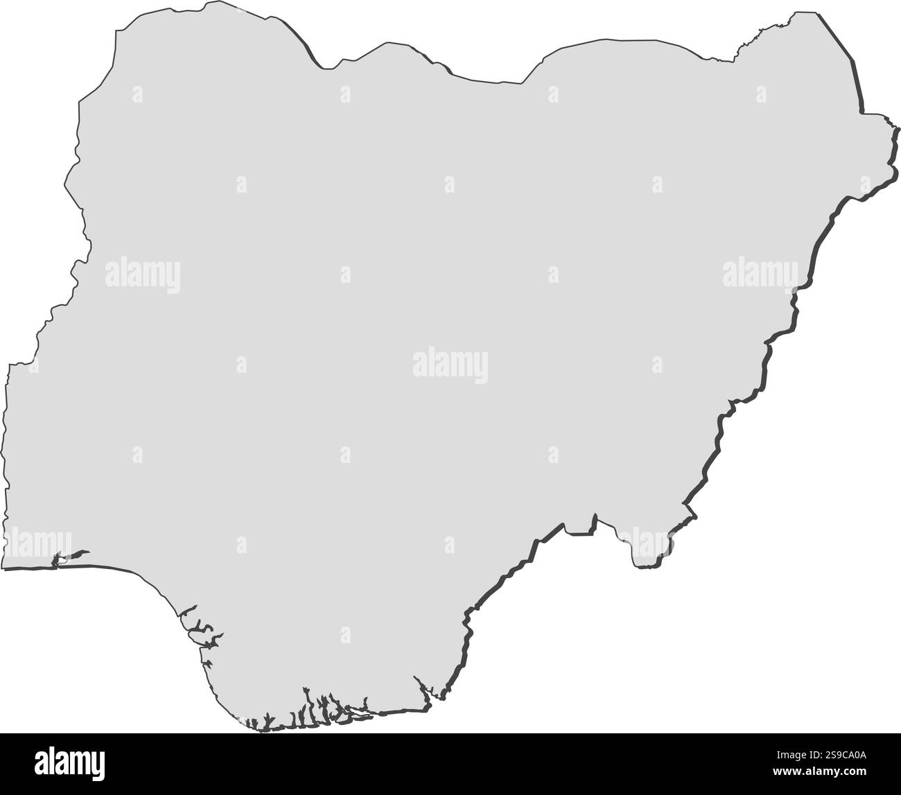 Nigeria plain country map Cut Out Stock Images & Pictures - Alamy