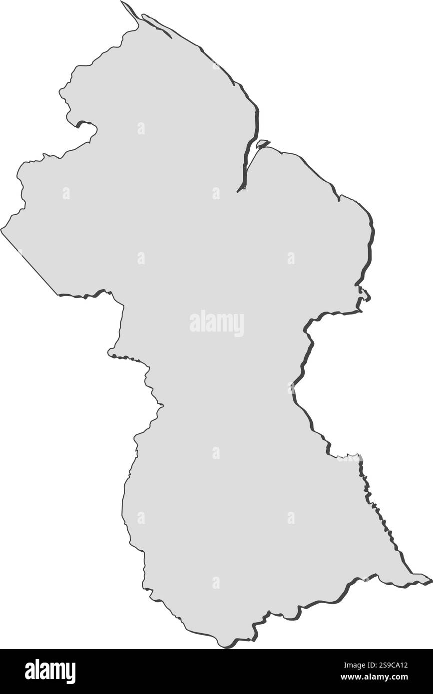 Map of Guyana, filled in gray Stock Vector Image & Art - Alamy