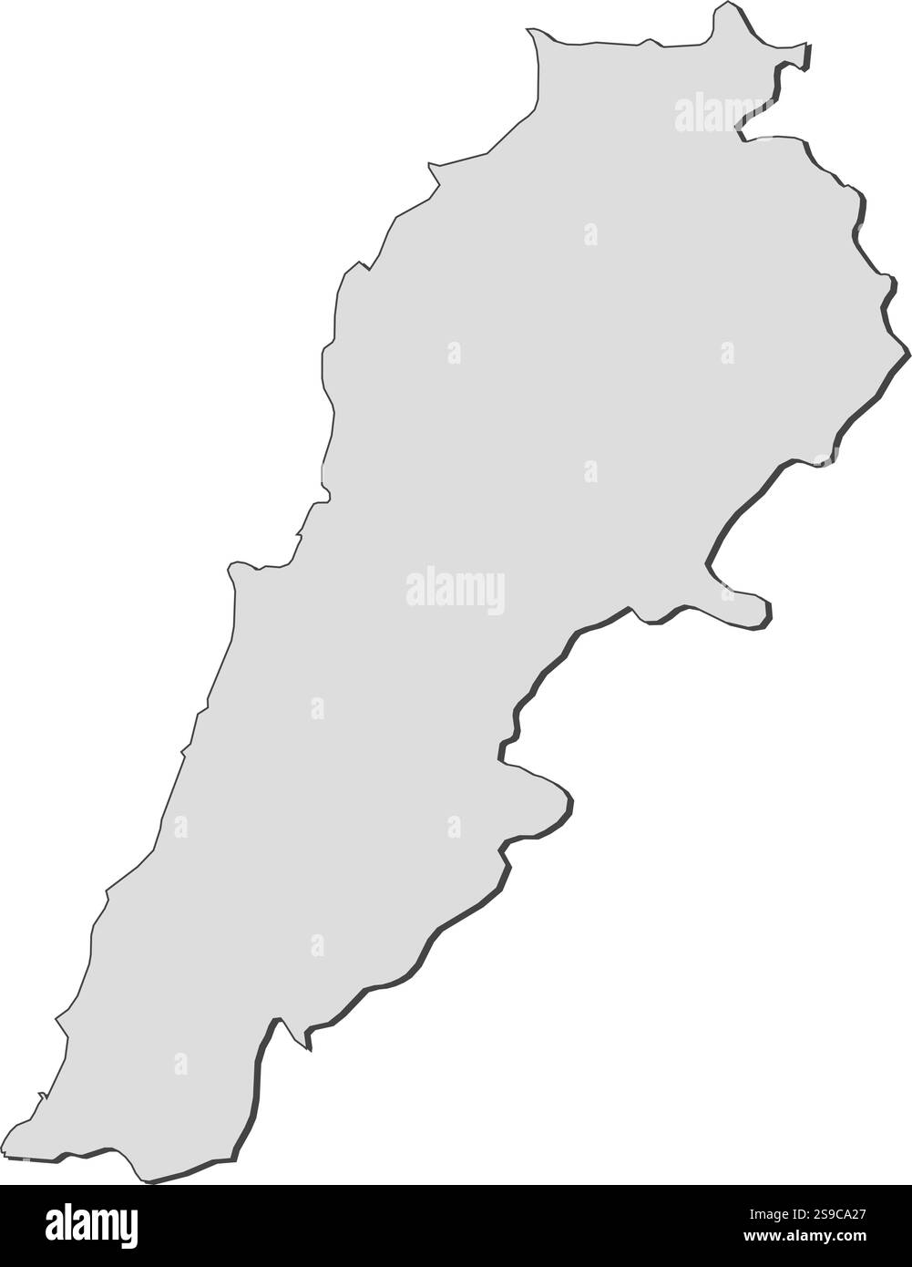 Map of Lebanon, filled in gray Stock Vector Image & Art - Alamy