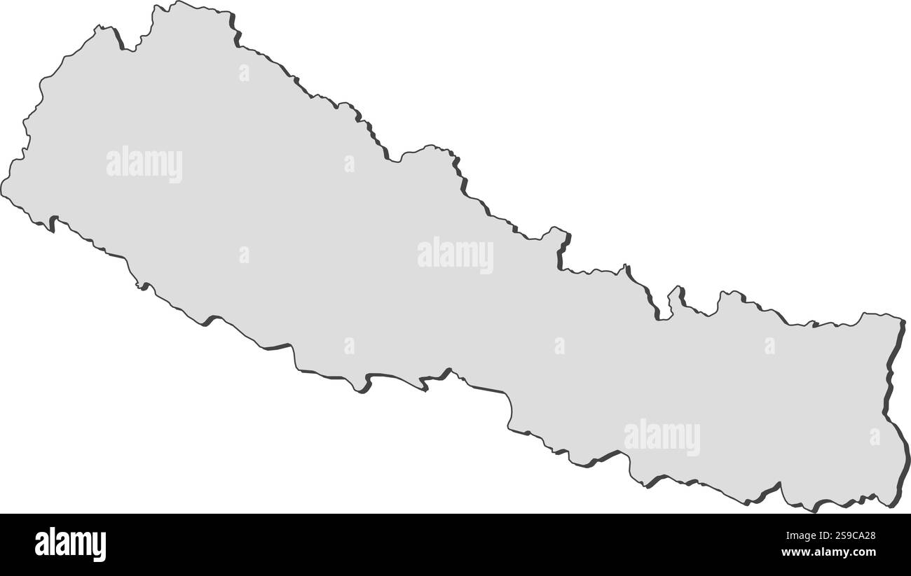 Map of Nepal, filled in gray Stock Vector Image & Art - Alamy