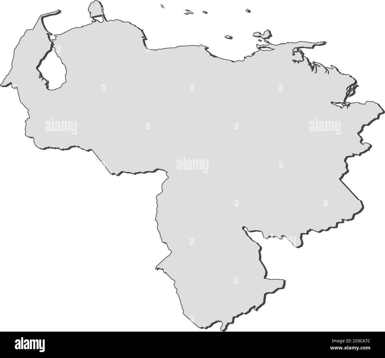 Map of Venezuela, filled in gray Stock Vector Image & Art - Alamy