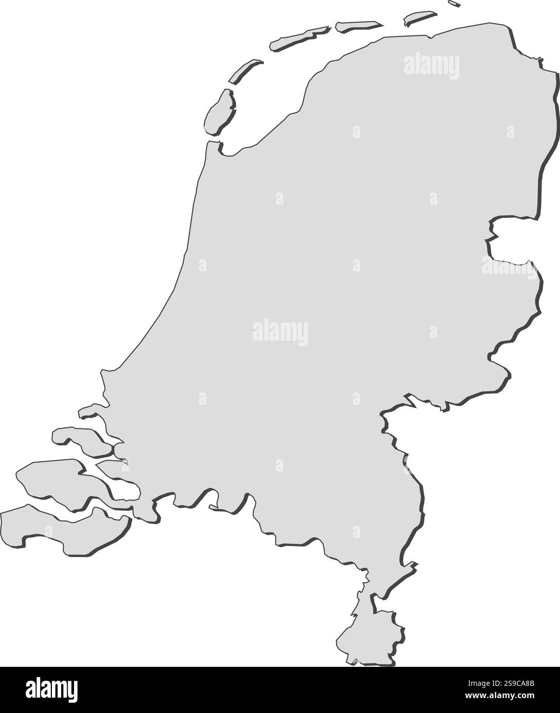 Map of Netherlands, filled in gray Stock Vector Image & Art - Alamy