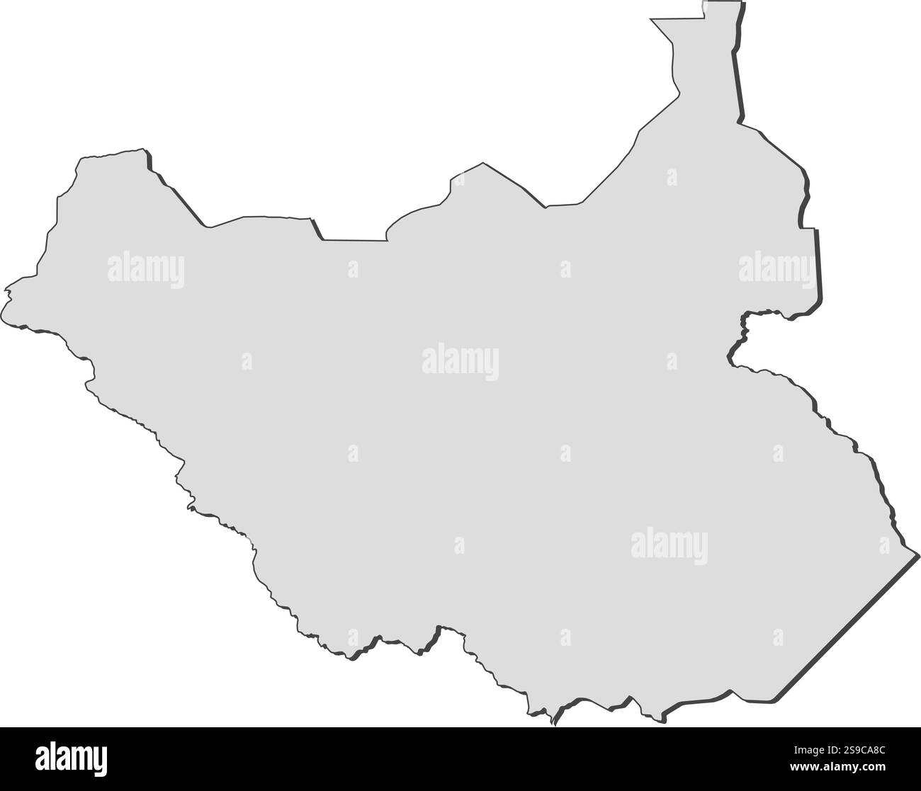 Map of South Sudan, filled in gray Stock Vector Image & Art - Alamy