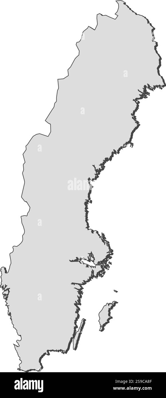 Map of Sweden, filled in gray Stock Vector Image & Art - Alamy