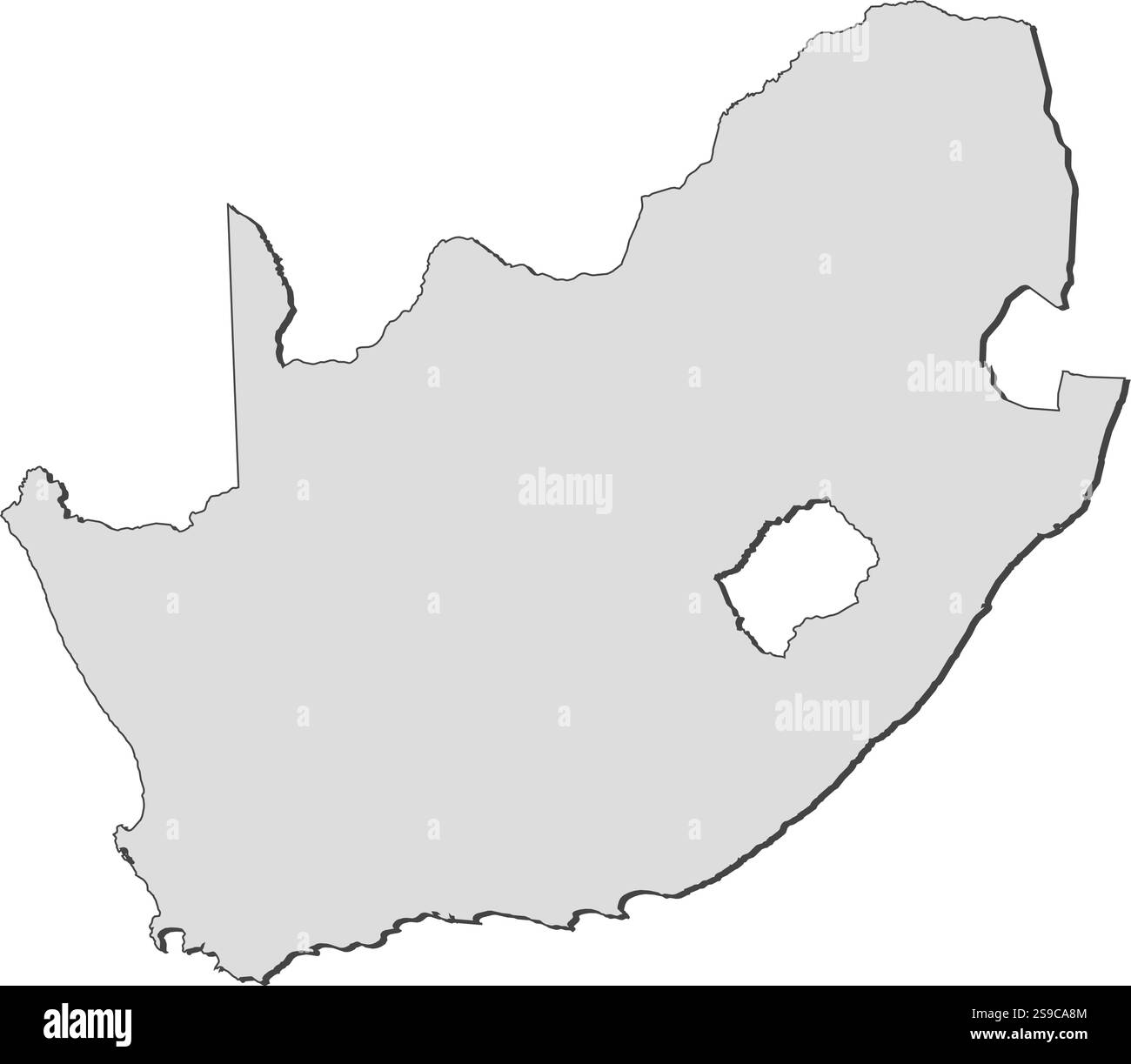 Map of South Africa, filled in gray Stock Vector Image & Art - Alamy