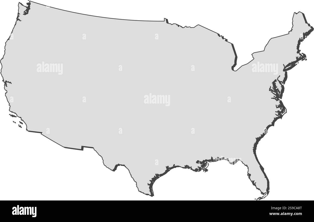 Usa map contour filled Black and White Stock Photos & Images - Alamy