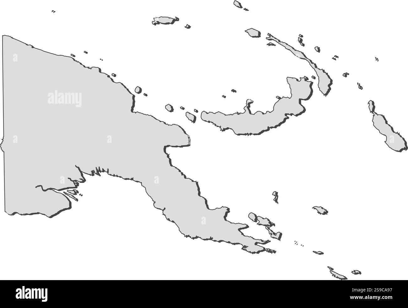 Map of Papua New Guinea, filled in gray Stock Vector Image & Art - Alamy