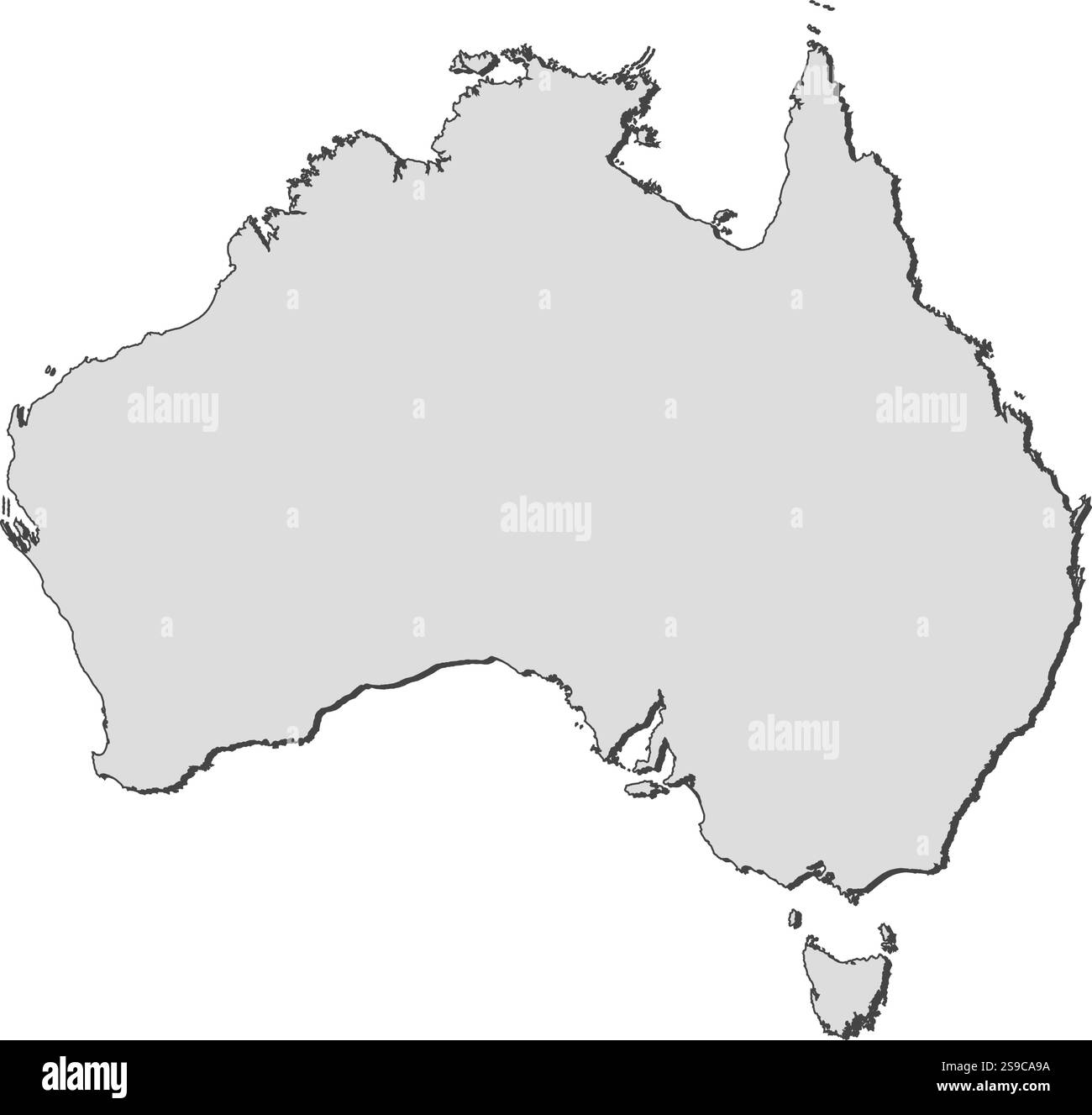 Map of Australia, filled in gray Stock Vector Image & Art - Alamy