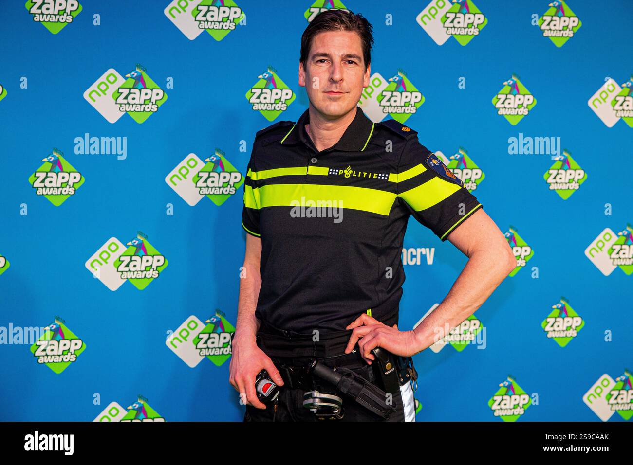HILVERSUM - Police officer Jan-Willem on the green carpet prior to the presentation of the Zapp ...