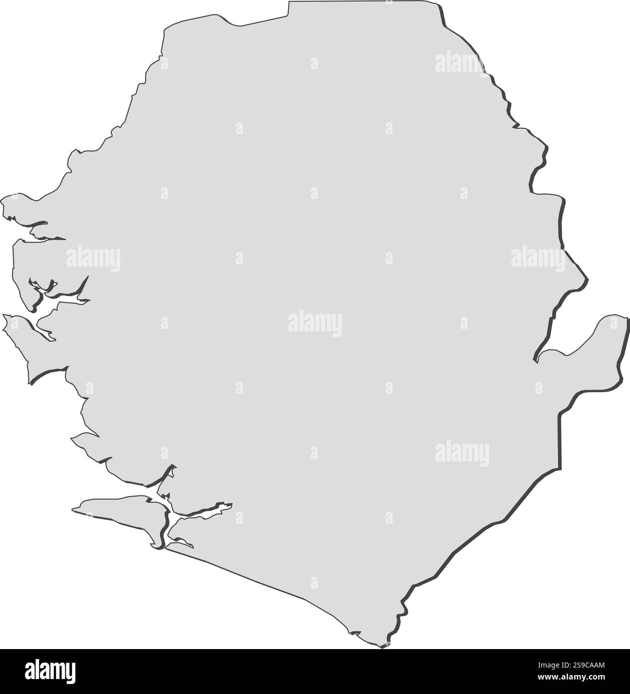 Map of Sierra Leone, filled in gray Stock Vector Image & Art - Alamy