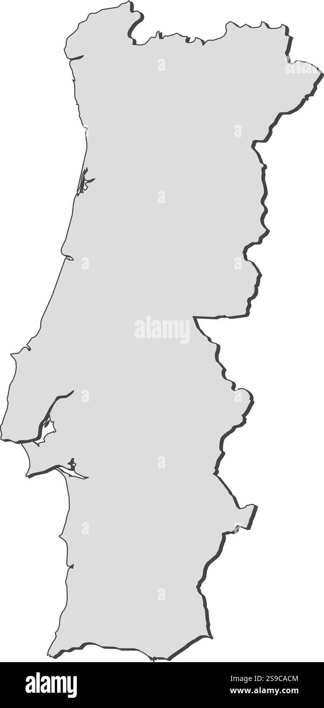 Map of Portugal, filled in gray Stock Vector Image & Art - Alamy
