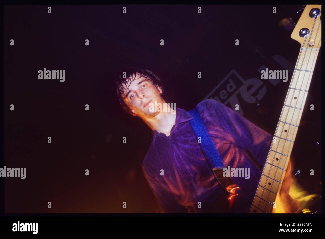 TOM GLADWIN, EARLY TOUR, 1994: A young Tom Gladwin the bass player of ...