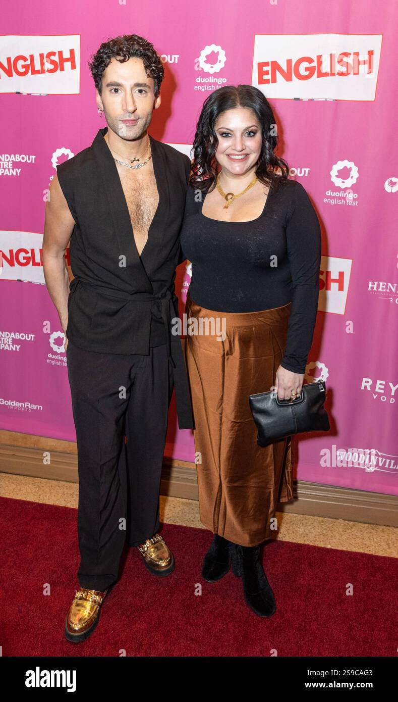Jackie Cox and Sherz Aletaha attend Broadway Opening night of play ...