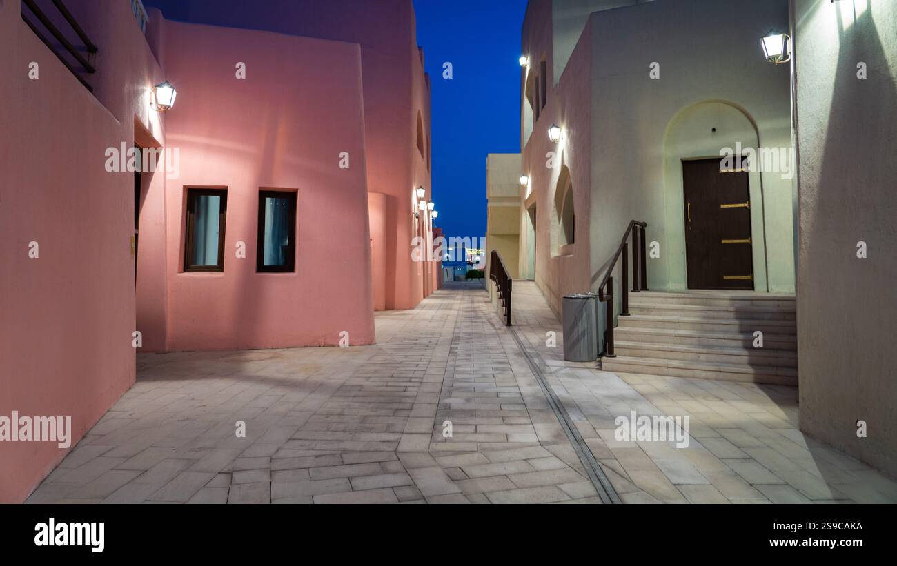 Doha, Qatar-January 18, 2025: A vibrant view of the MENA District in ...