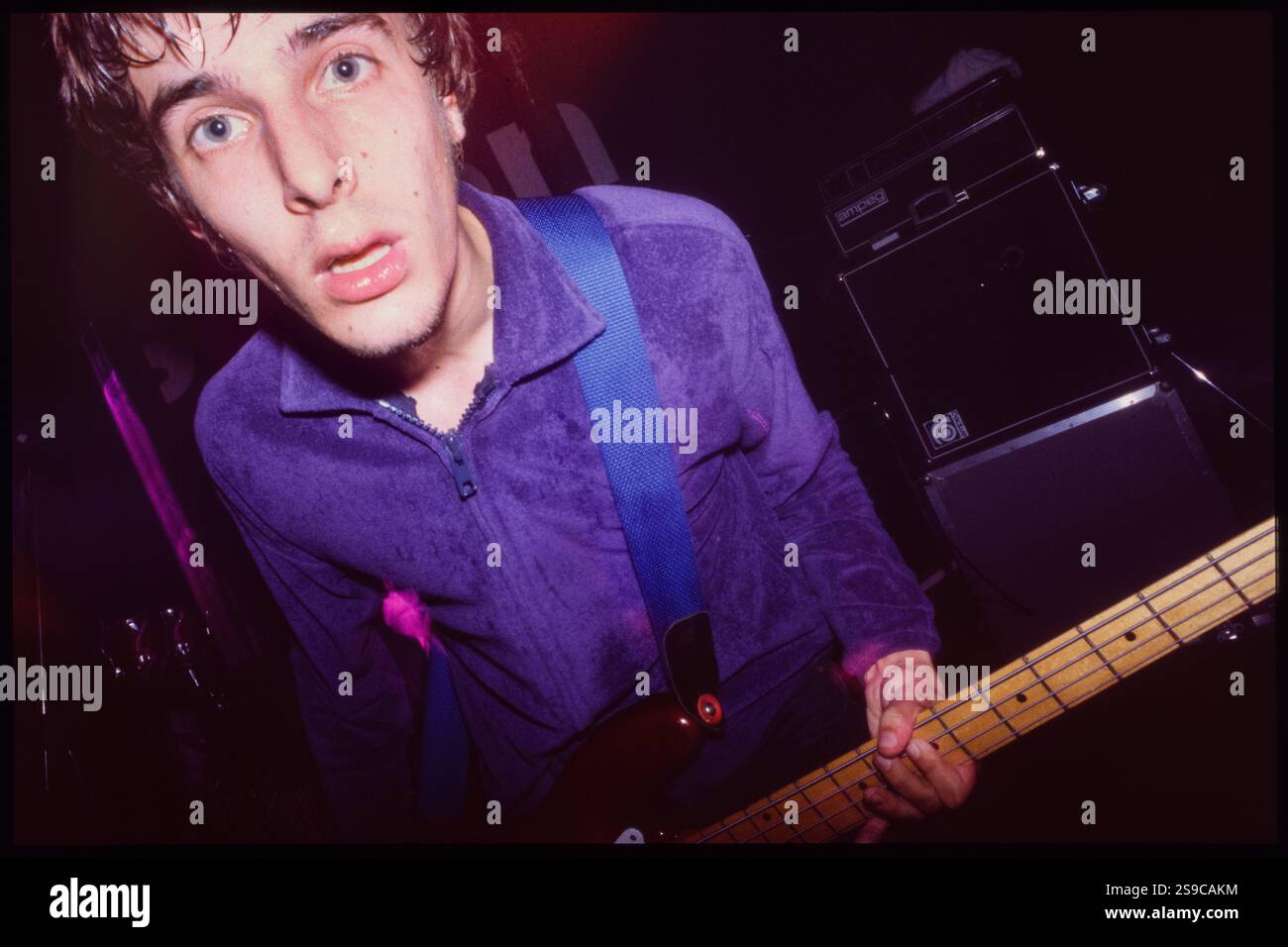 TOM GLADWIN, EARLY TOUR, 1994: A young Tom Gladwin the bass player of ...