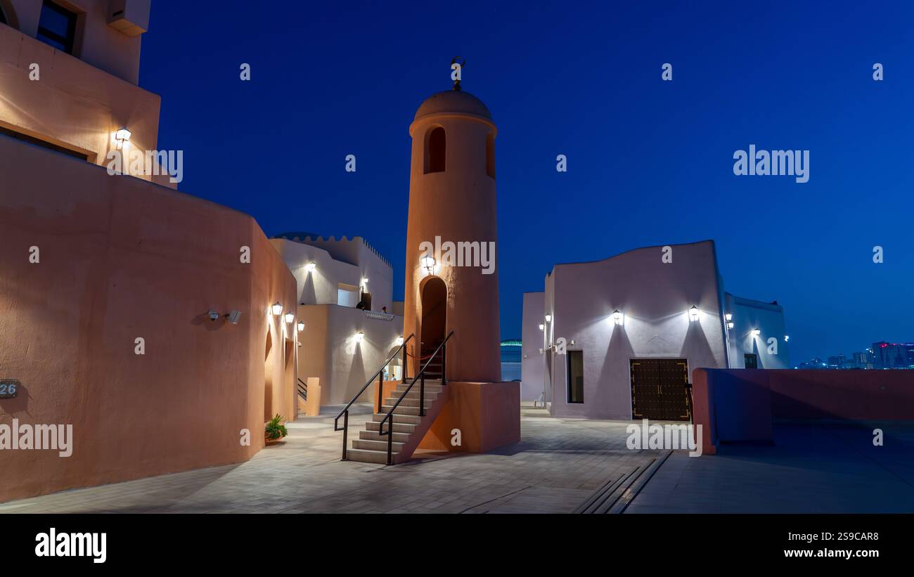 Doha, Qatar-January 18, 2025: A vibrant view of the MENA District in ...