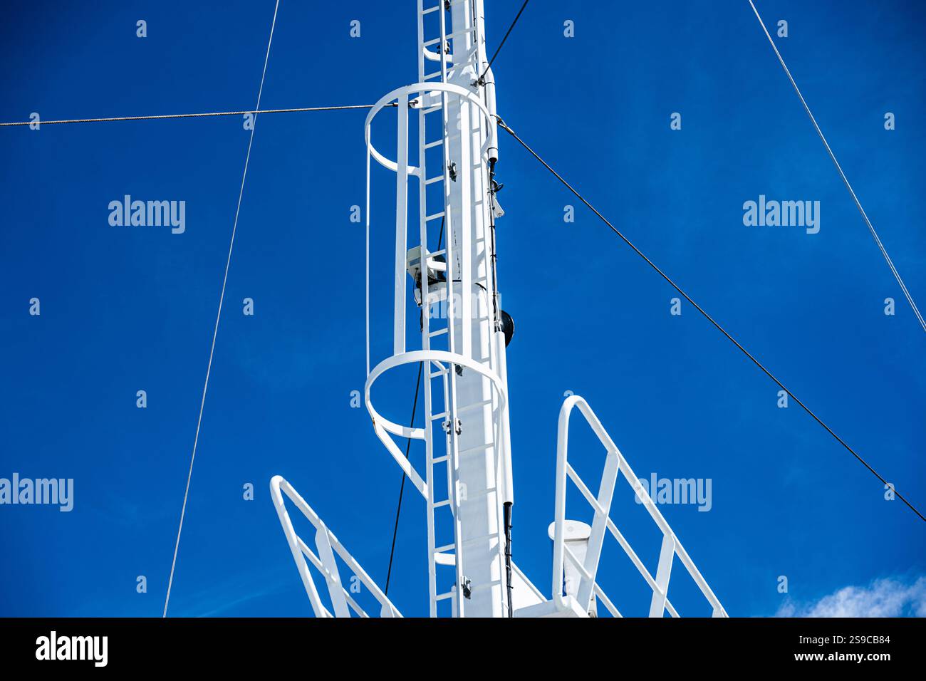 Front mast of a car ferry Stock Photo - Alamy