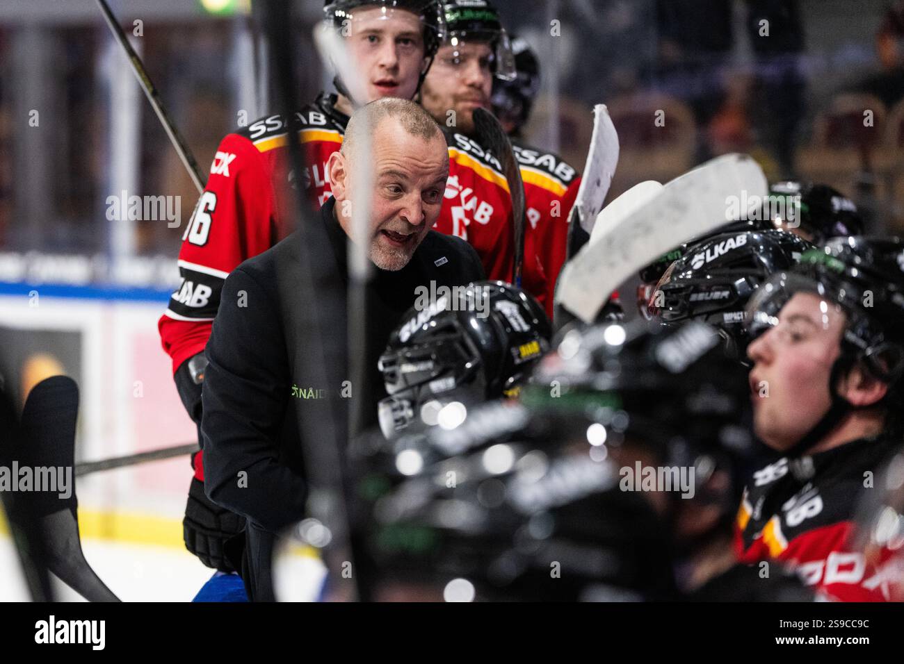 250125 Luleås tränare Thomas Berglund under ishockeymatchen i SHL ...