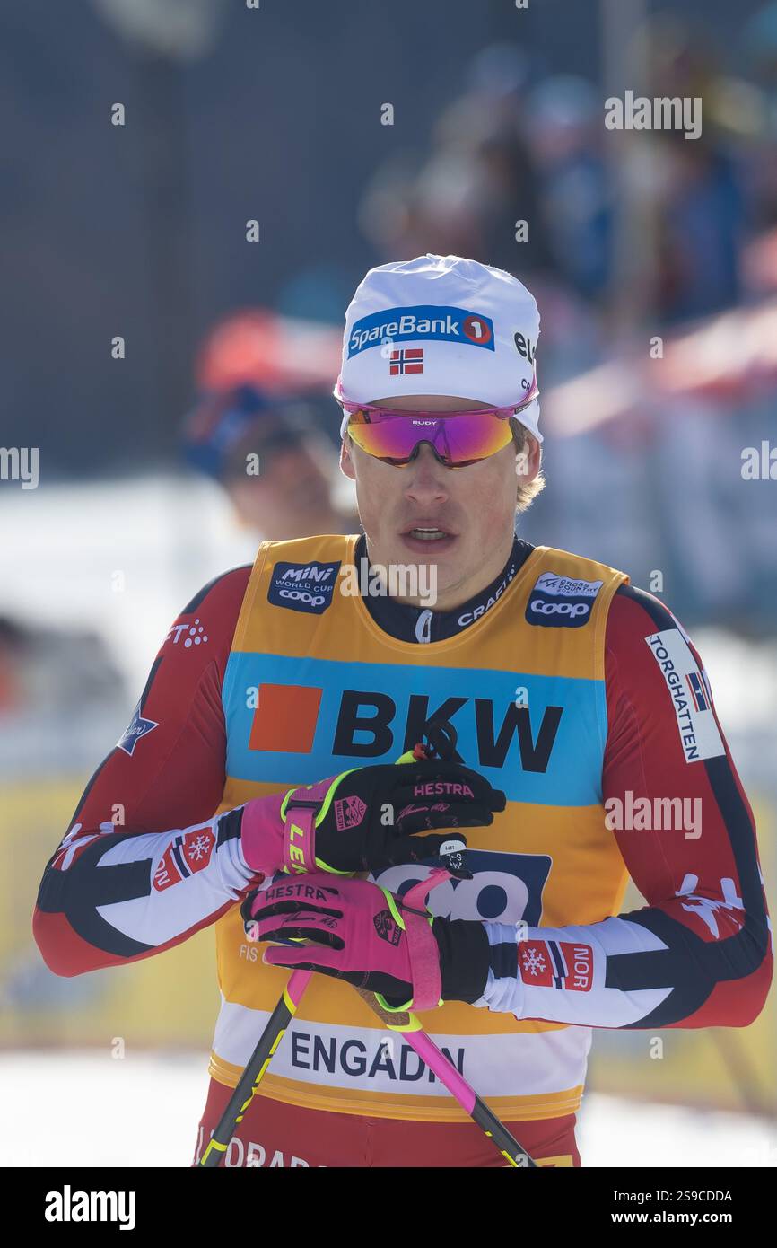 Johannes Klaebo (NOR) during FIS Cross Country World Cup, Engadin ...