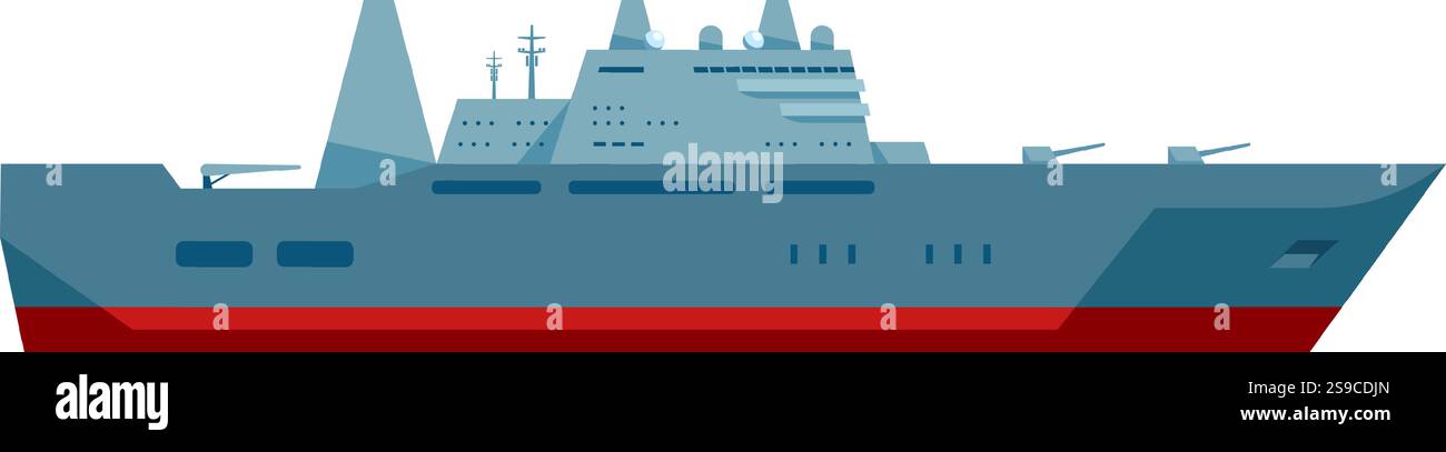 Illustration of a modern naval warship showcasing advanced design and ...