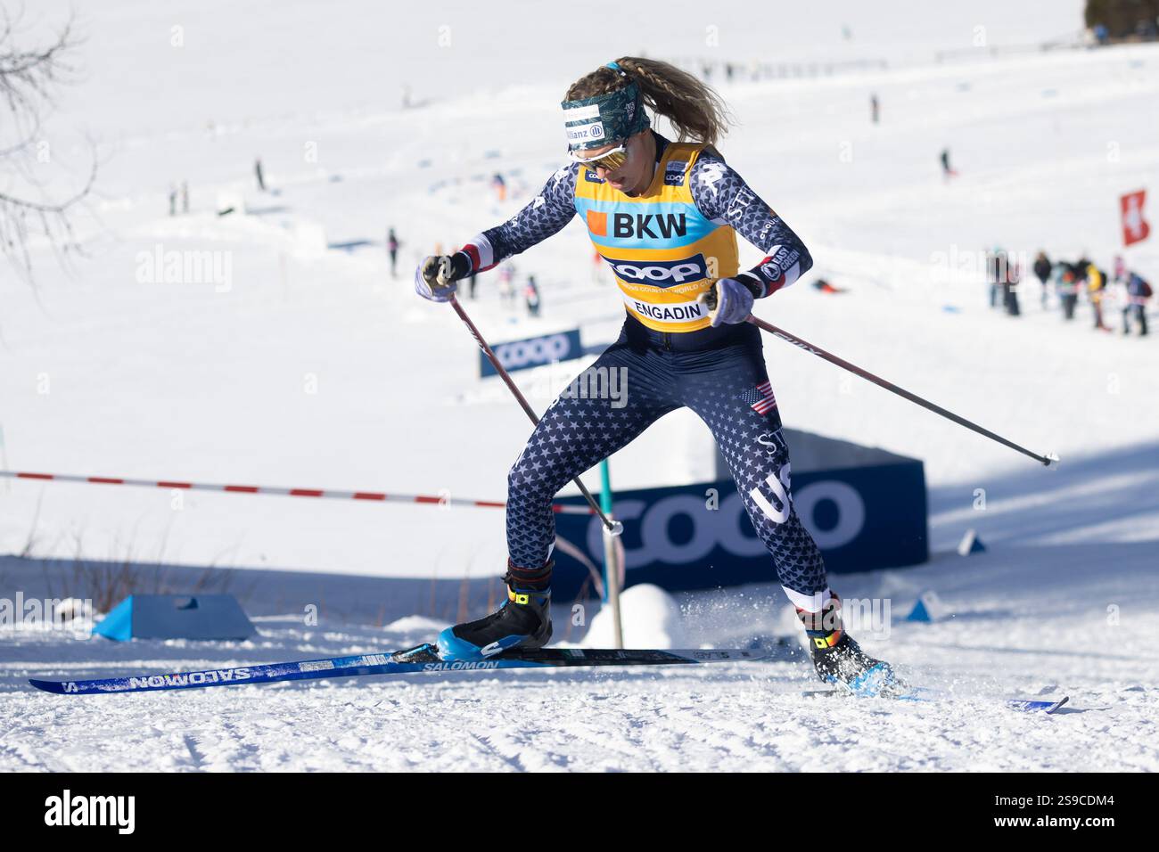 Jessie Diggins (USA) during FIS Cross Country World Cup, Engadin ...