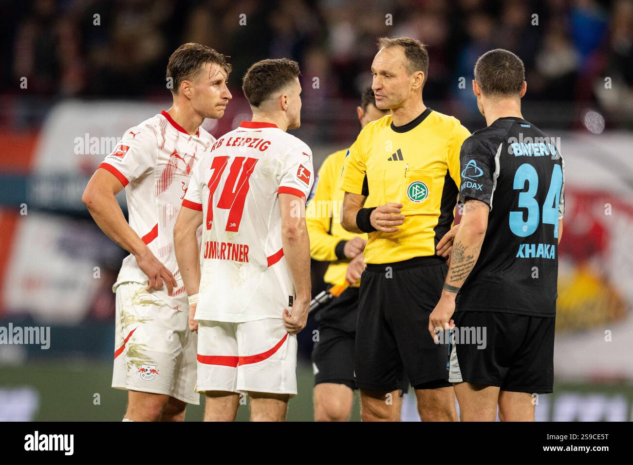 Leipzig, Germany. 25th, January 2025. Referee Bastian Dankert seen with ...