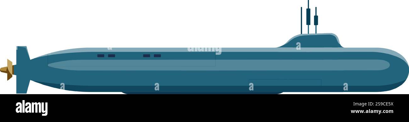 Illustration of a sleek, modern submarine showcasing advanced design ...