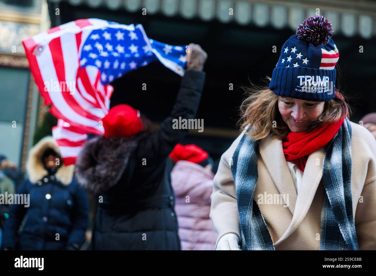 A woman dances in the street while celebrating outside Capital One ...