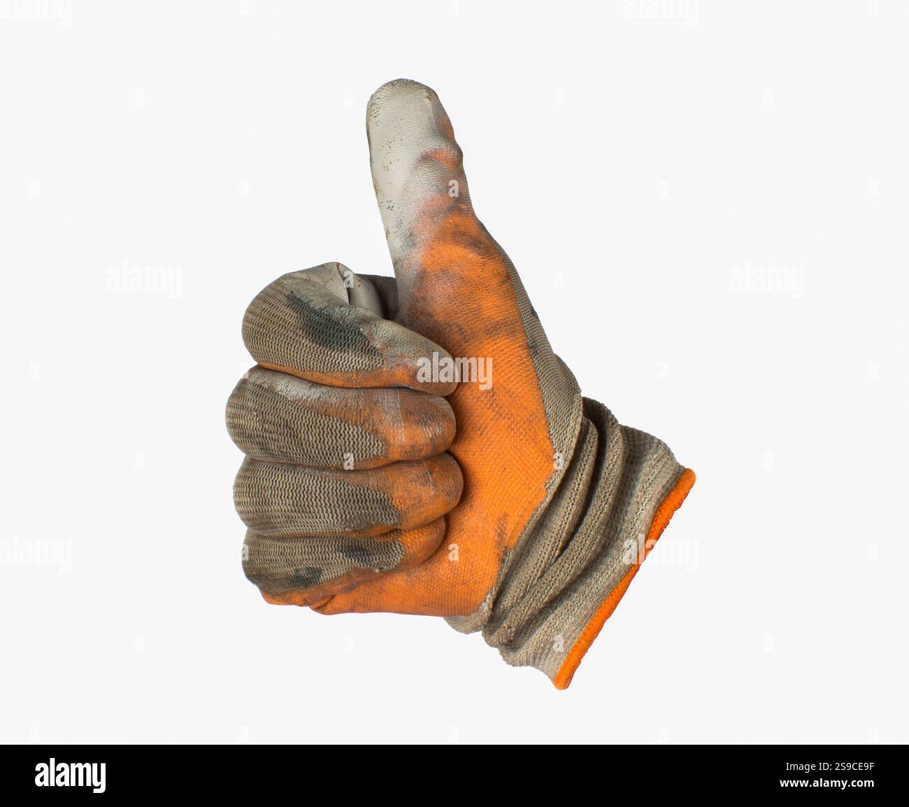 Work gloves isolated white background. Like hand gesture sign, glove ...