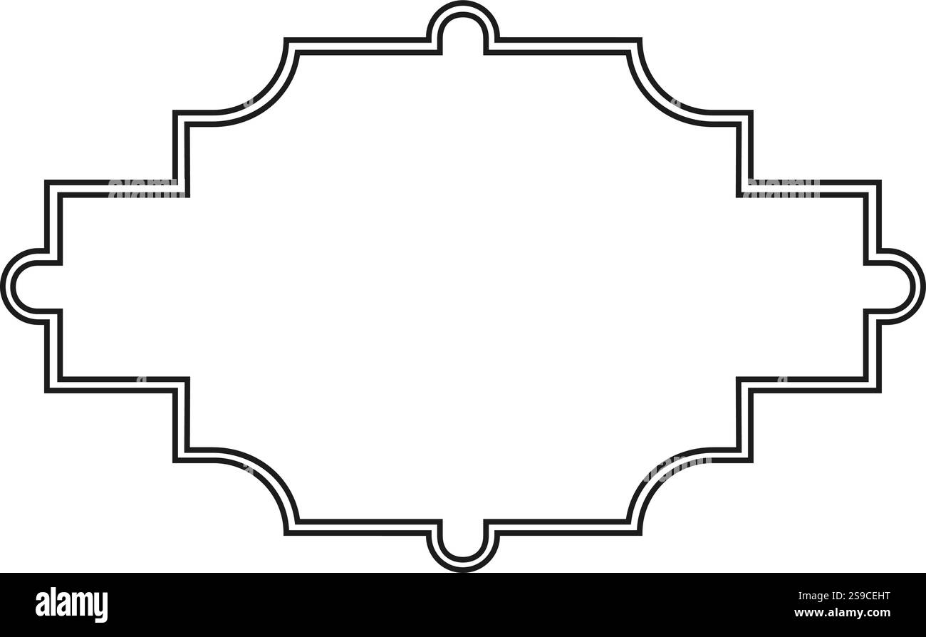 Horizontal double border creating a refined frame with rounded corners ...