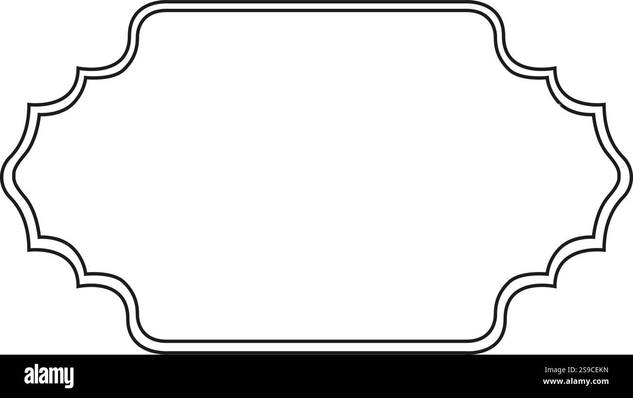 Simple, elegant black wavy frame with rounded corners creating a large ...