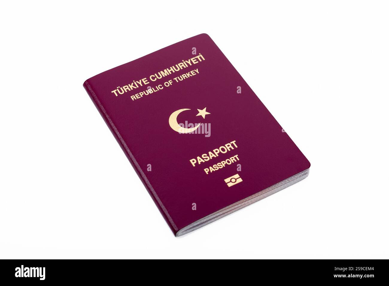 Turkish citizen public passport - Isolated on a white background Stock ...