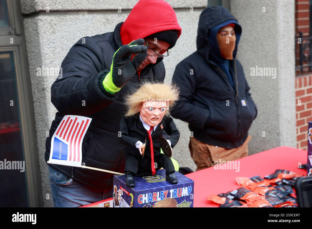 Vendors sell Charley Trump dolls on Inauguration Day. Donald Trump was ...