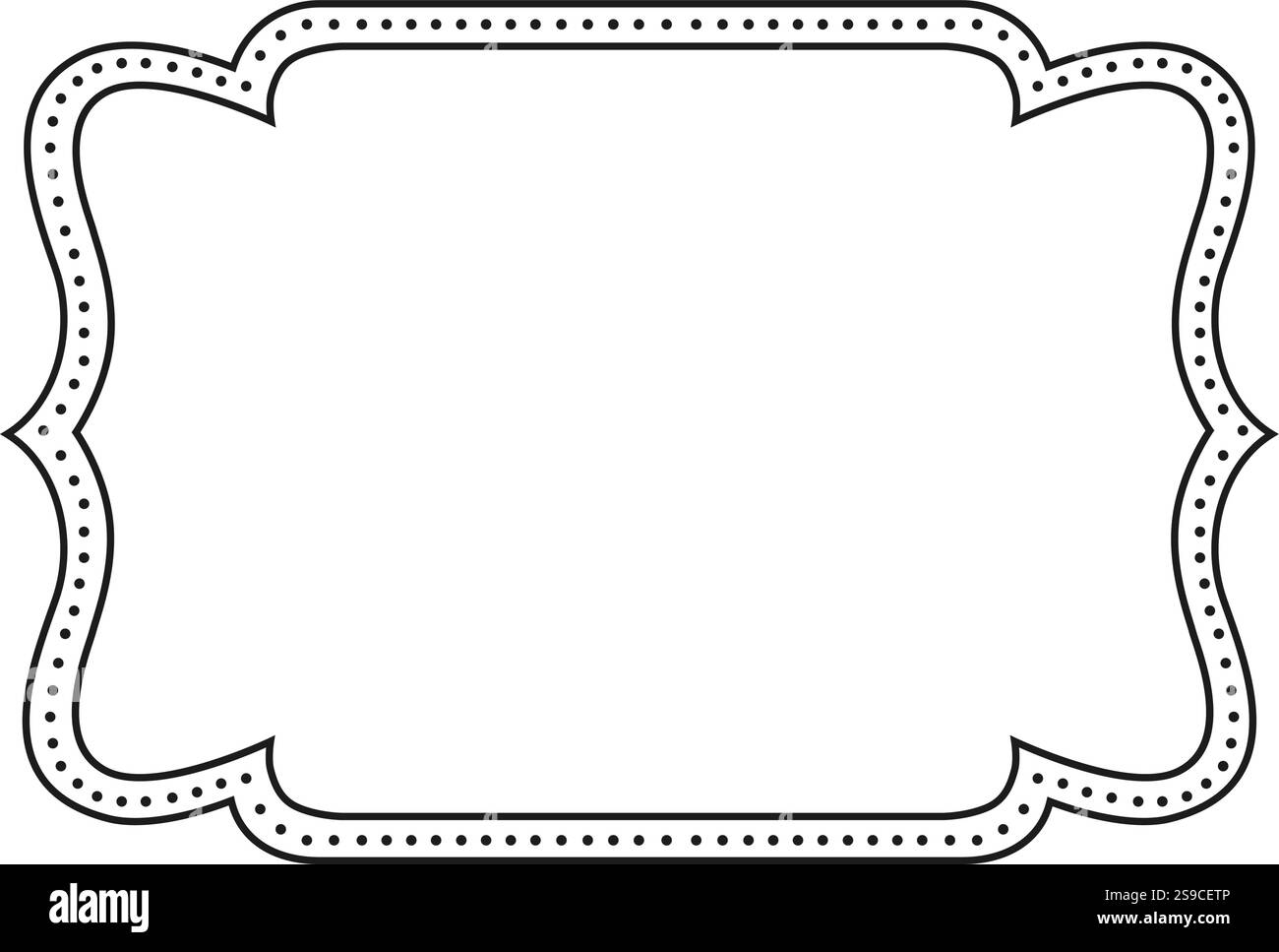 Ornate blank frame featuring a dotted border design, ideal for ...