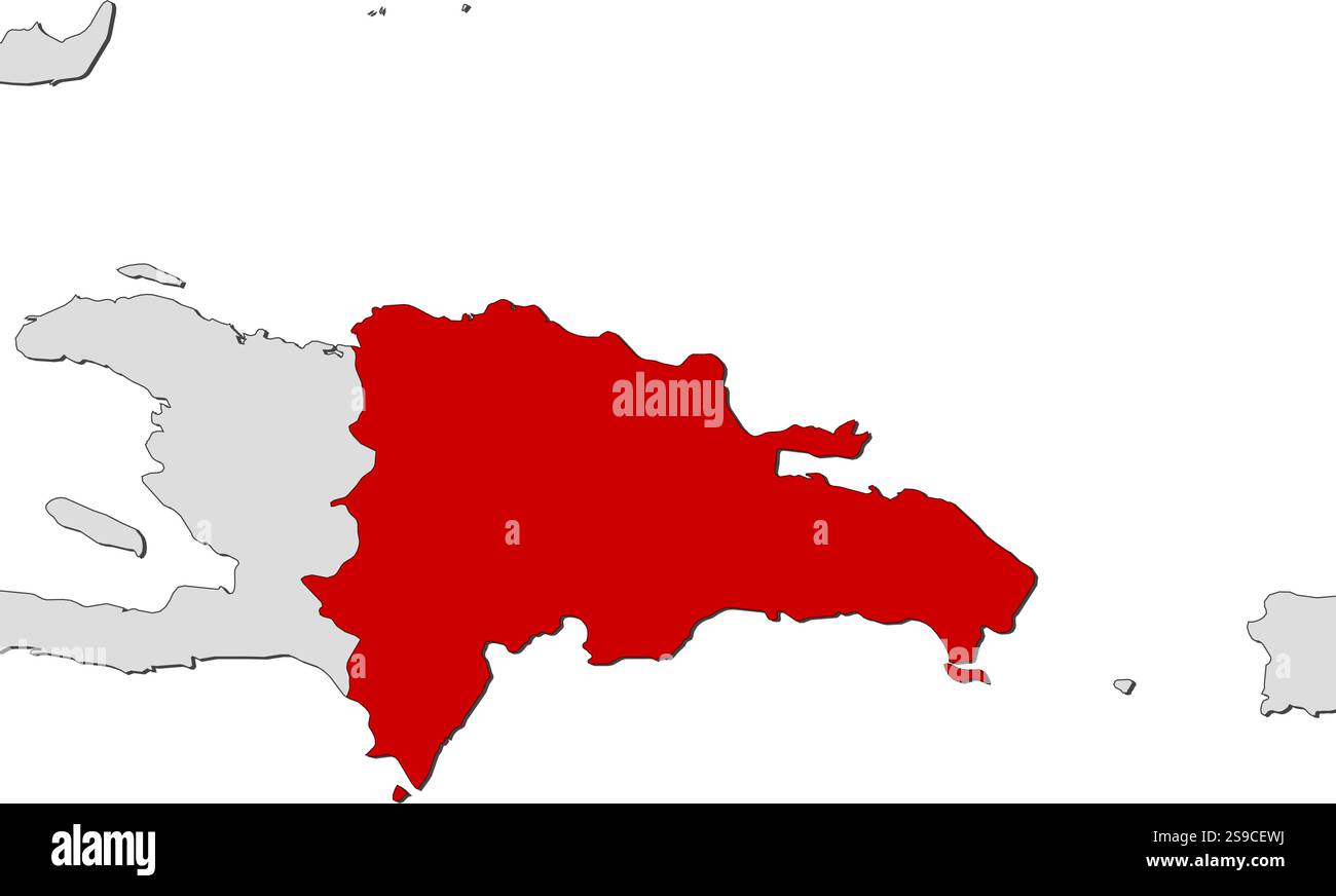 Map of Dominican Republic and nearby countries, Dominican Republic is ...