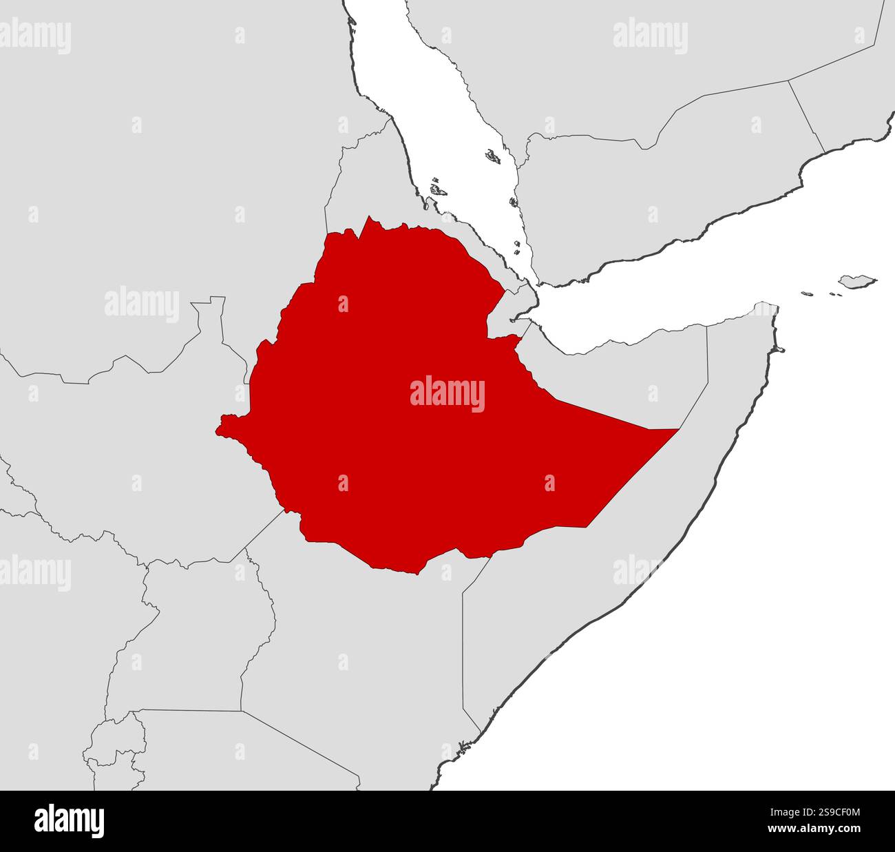 Ethiopia map highlighted in hi-res stock photography and images - Alamy