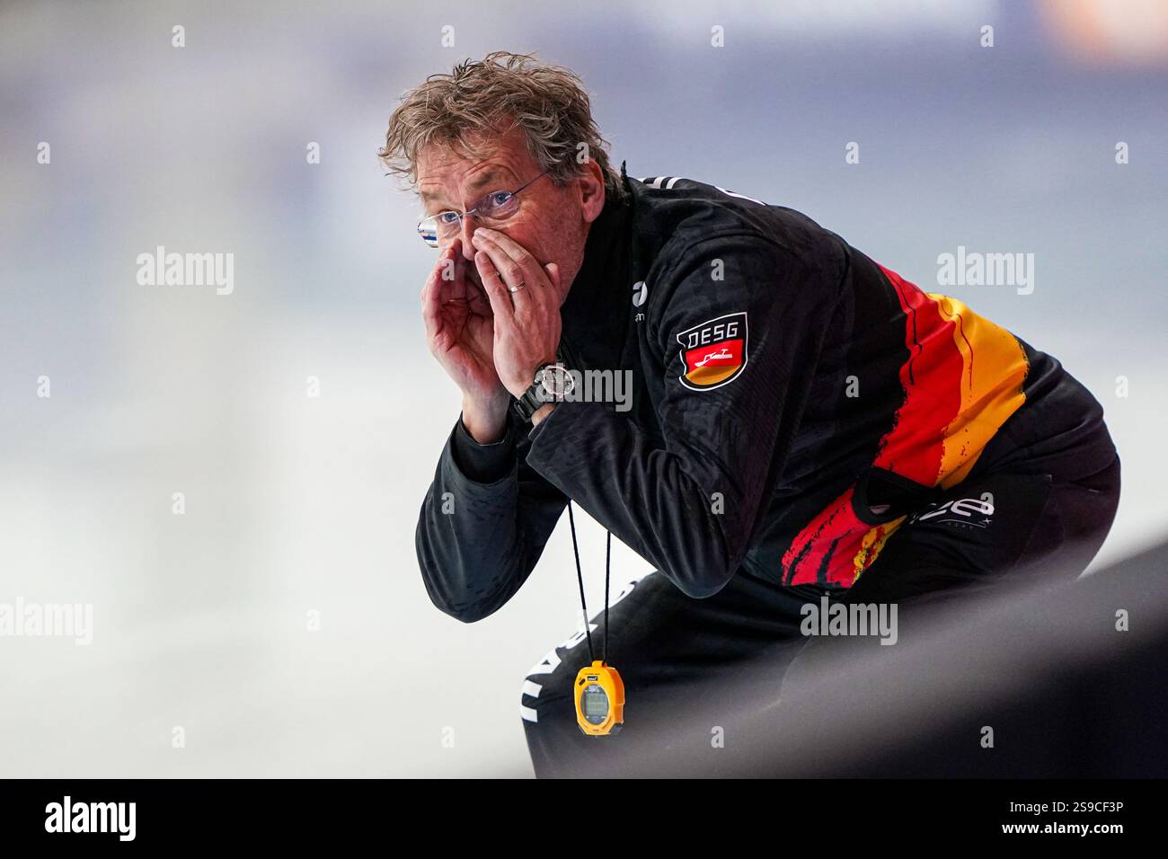 CALGARY, CANADA - JANUARY 25: coach Aart van der Wulp of Germany ...