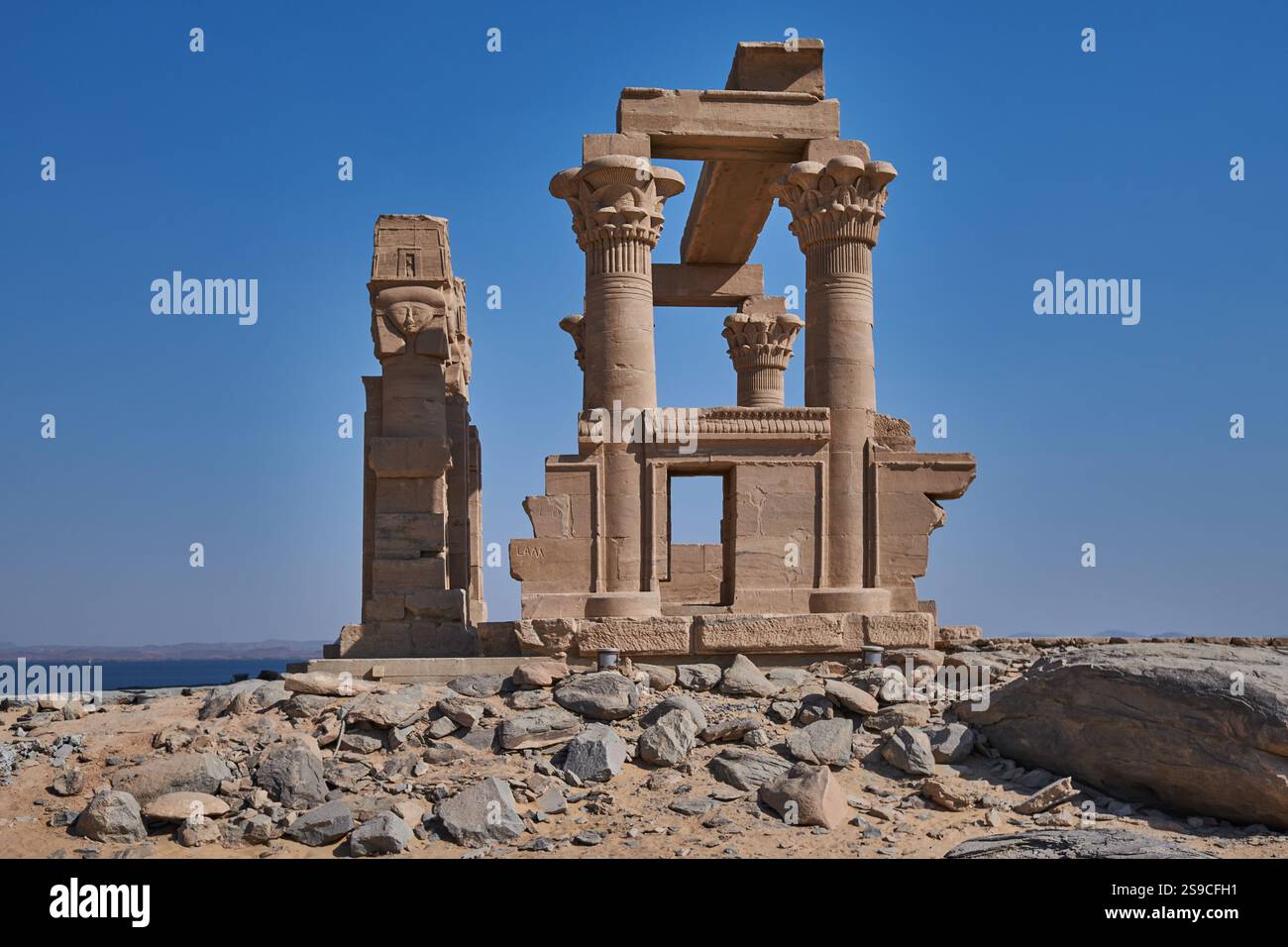 The Kiosk of Qertassi is a tiny Roman kiosk with four slender papyrus ...