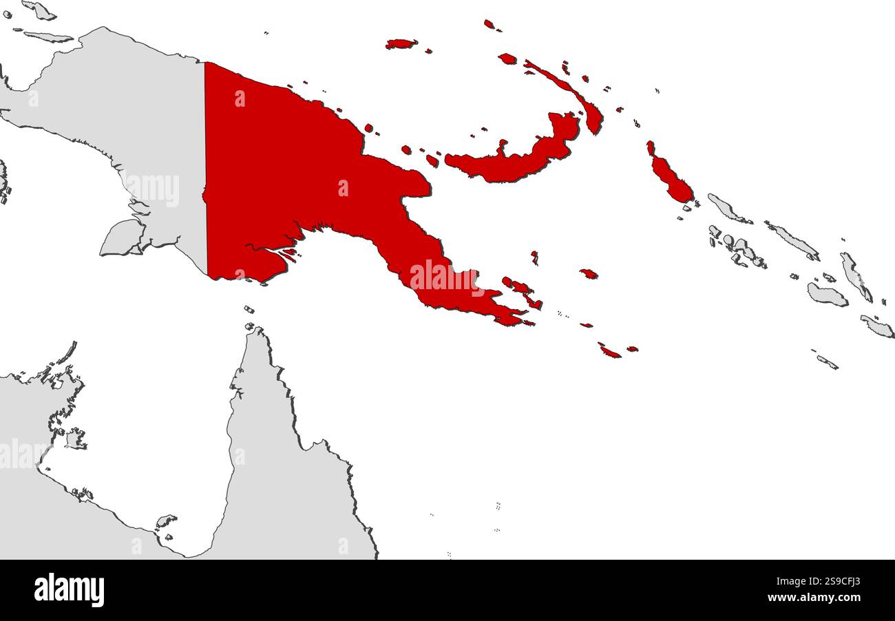 Map of Papua New Guinea and nearby countries, Papua New Guinea is ...