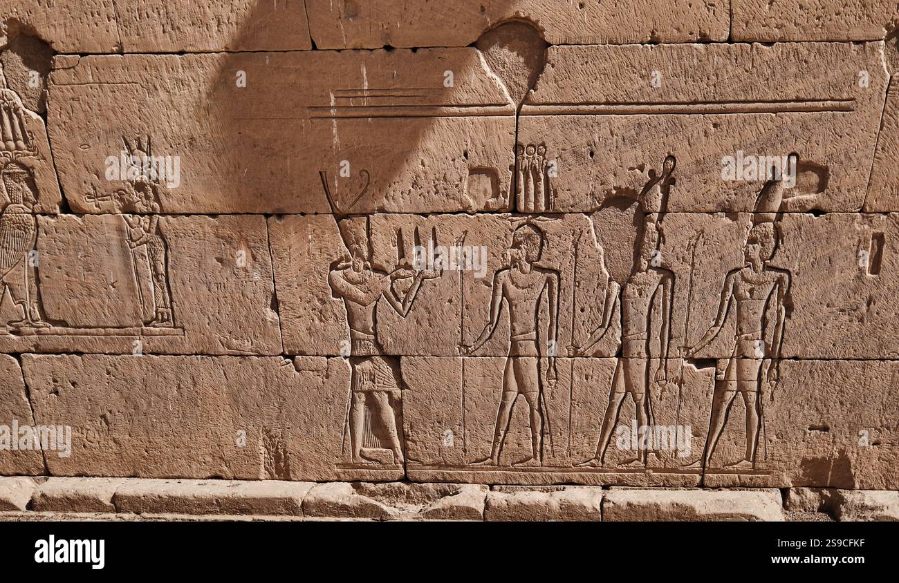 Carved relief from Temple of Kalabsha an ancient Egyptian temple that ...