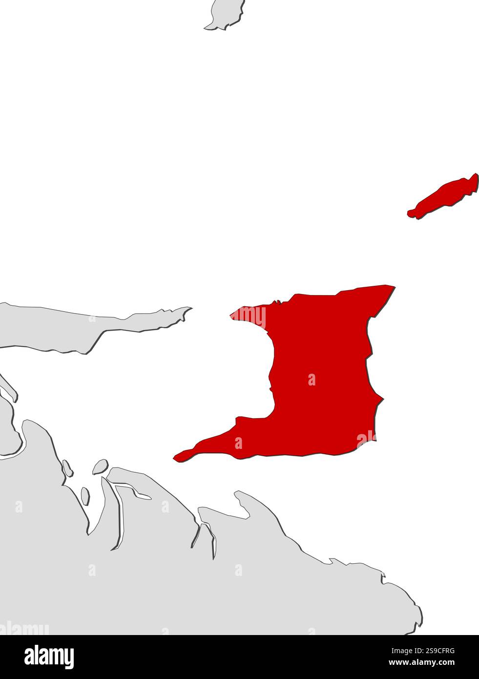 Map of Trinidad and Tobago and nearby countries, Trinidad and Tobago is ...