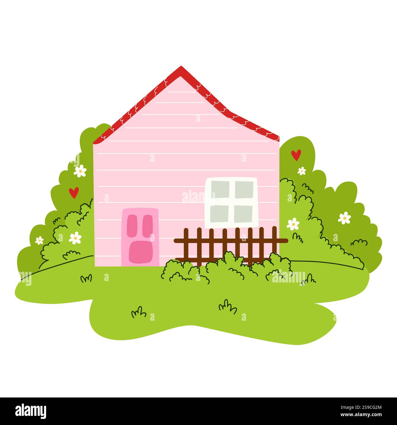 cute spring house.vector illustration of house Stock Vector Image & Art ...