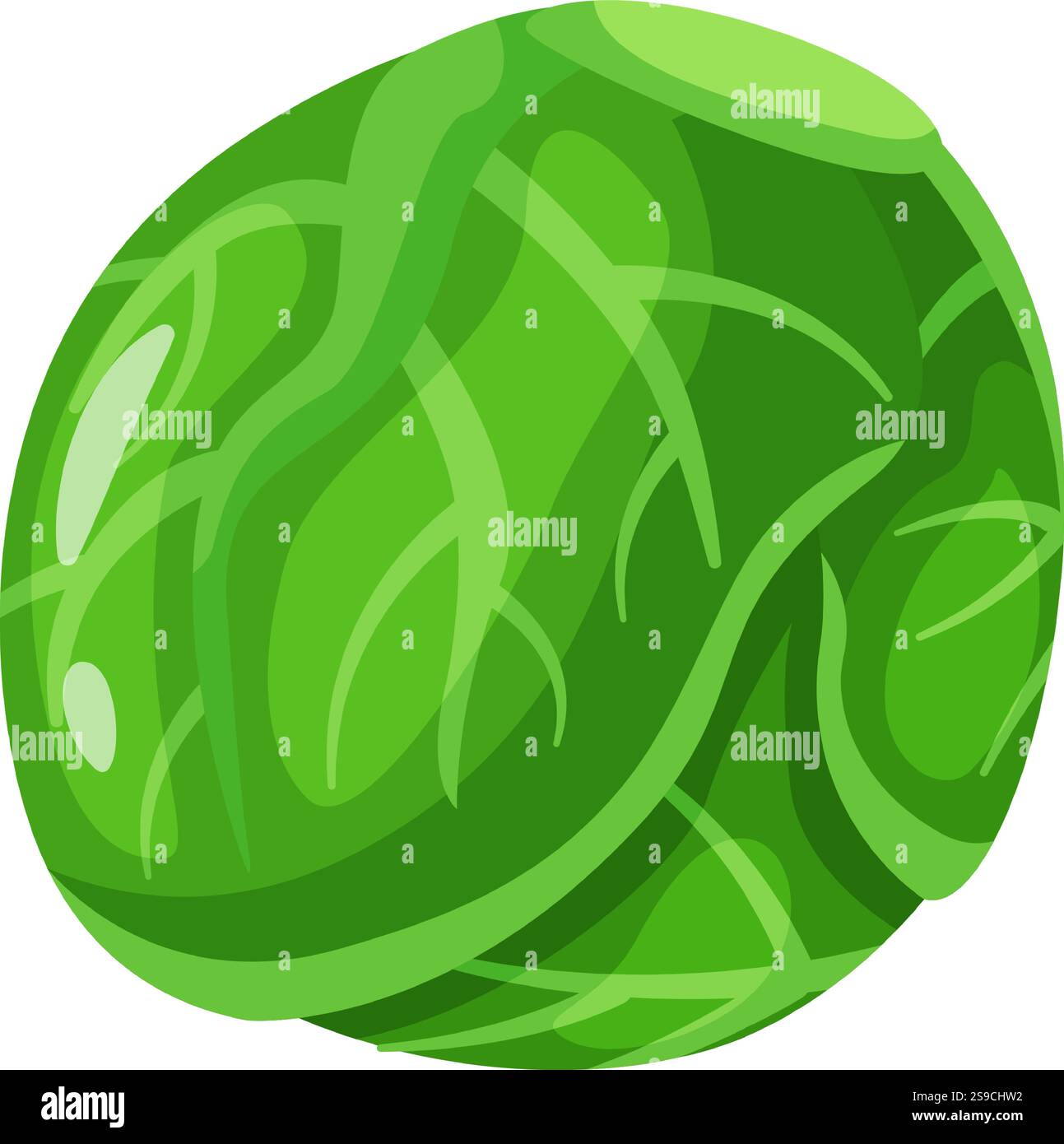 Cartoon illustration depicting a vibrant brussels sprout, highlighting ...