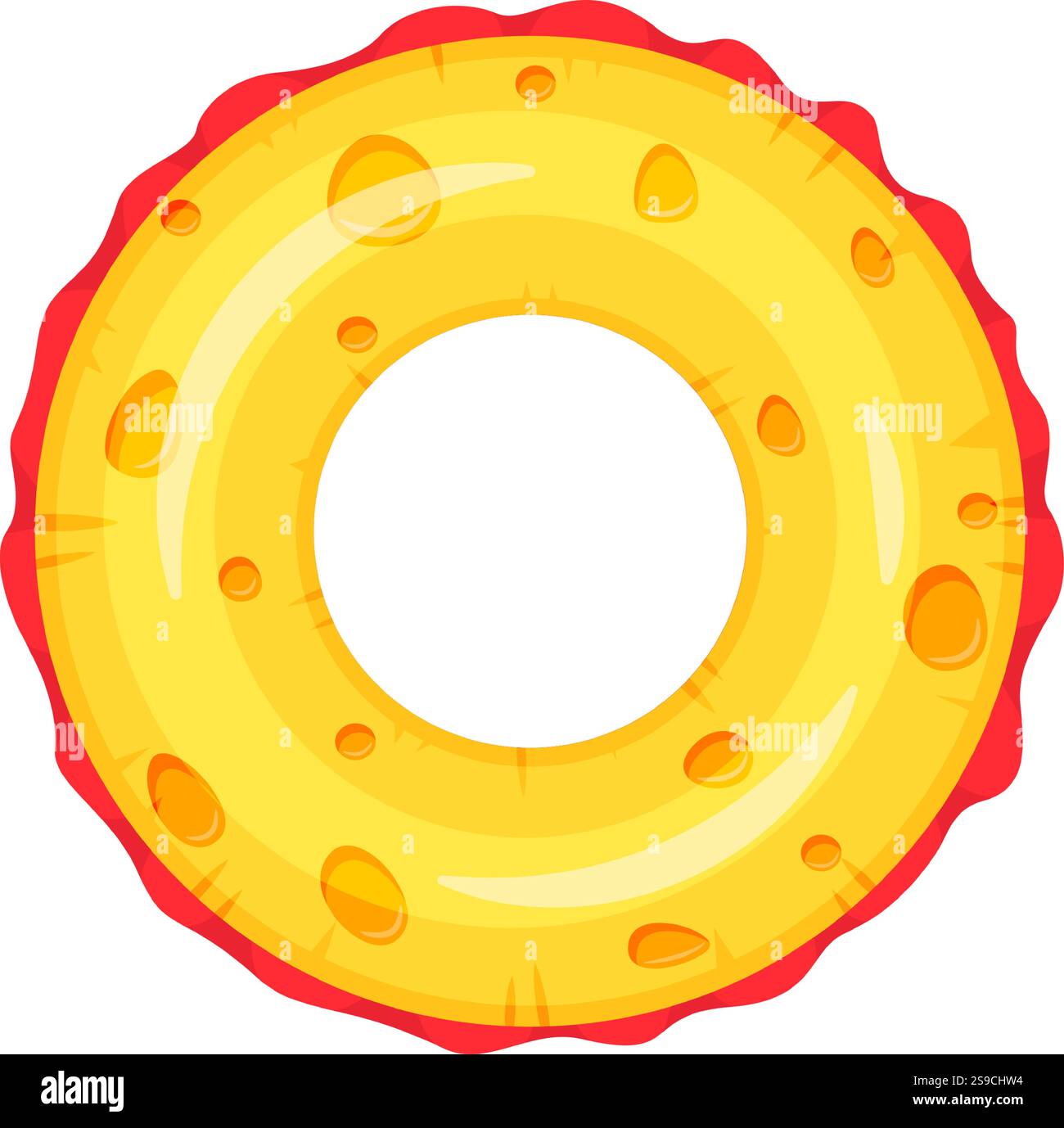 Inflatable ring with cheese pattern floating on water, offering a fun ...