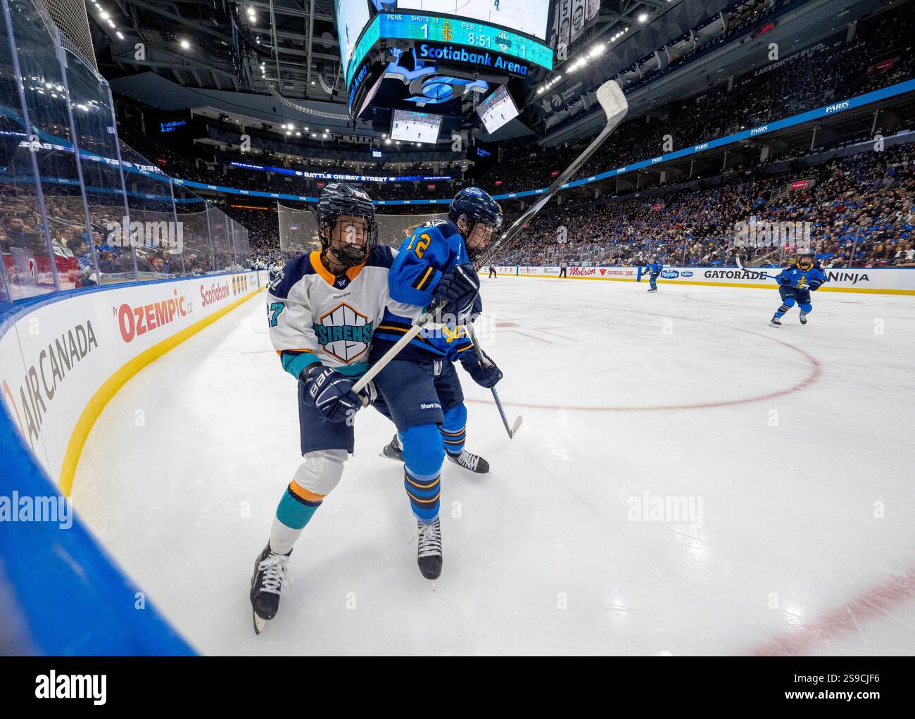 New York Sirens forward Jade Downie-Landry (27) and Toronto Sceptres ...