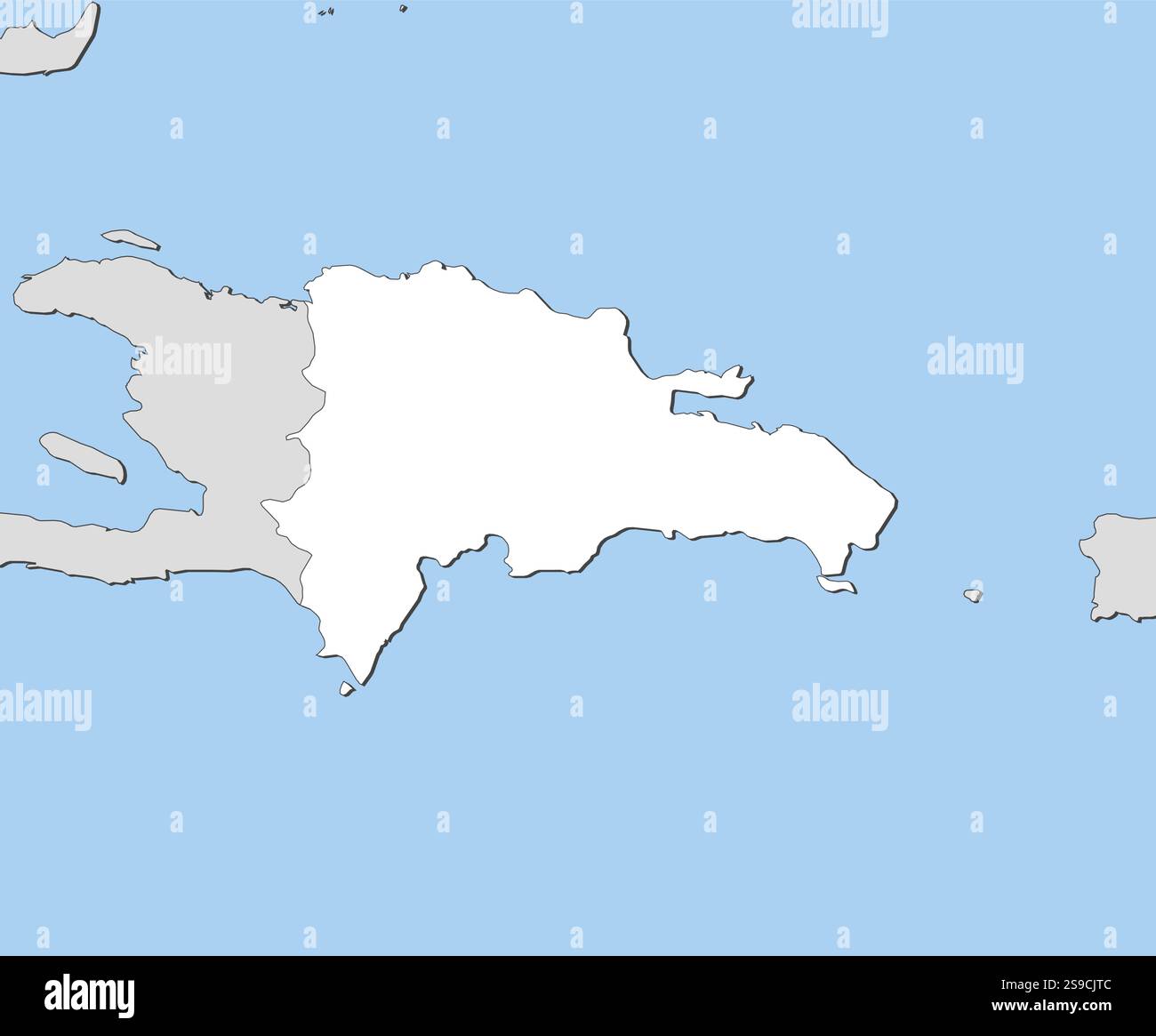 Map of Dominican Republic and nearby countries, Dominican Republic is ...
