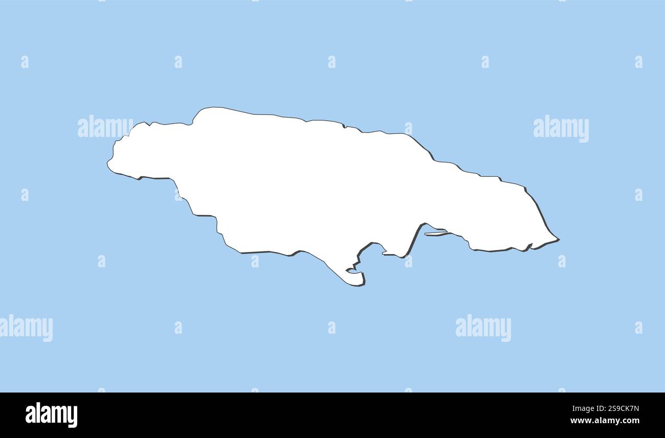 Jamaica map simple border hi-res stock photography and images - Alamy