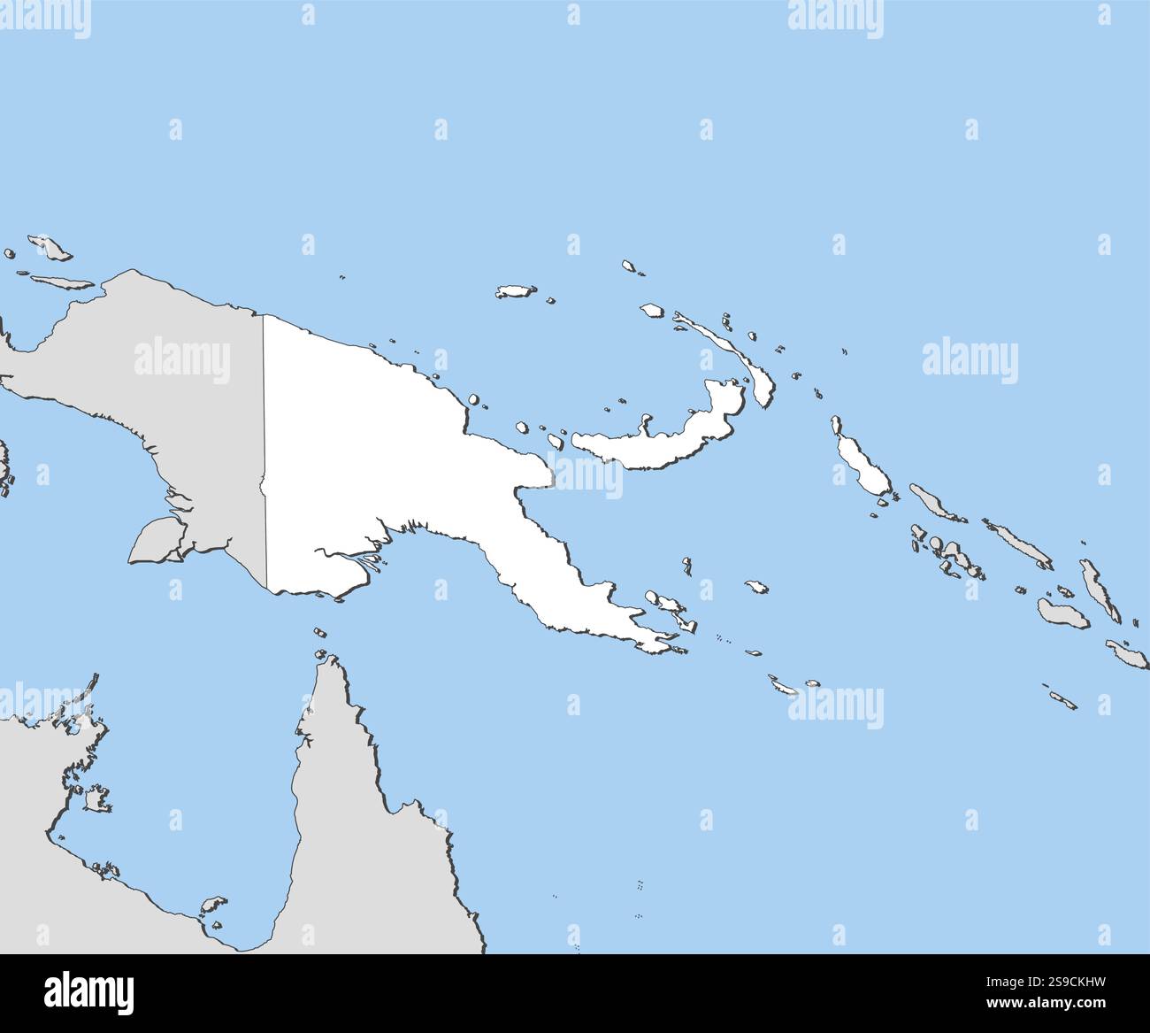 Map of Papua New Guinea and nearby countries, Papua New Guinea is ...