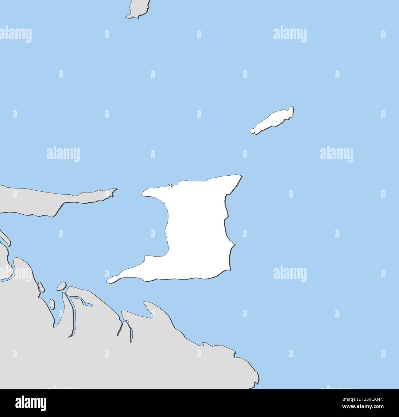 Map of trinidad and tobago in perspective white Stock Vector Images - Alamy