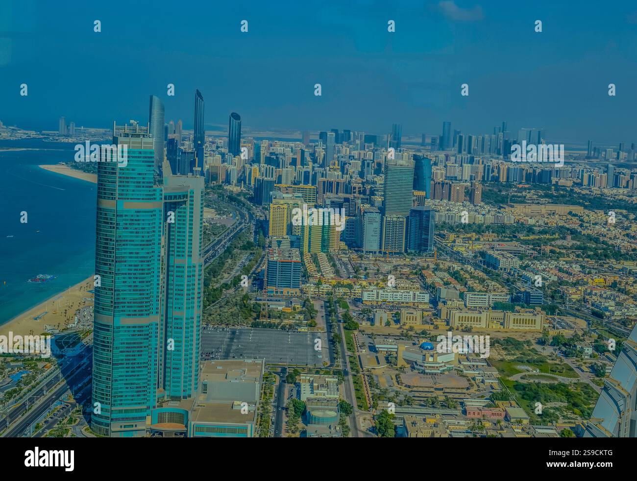 Abu Dhabi aerial drone cityscape view United arab emirates Stock Photo ...